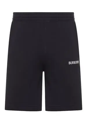 Burberry Cotton Shorts With Logo - Black