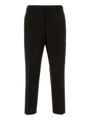 JIL SANDER Dark Wool Trousers - Brown