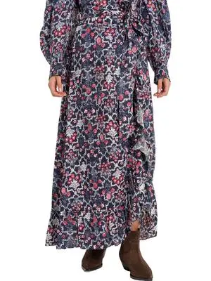 Isabel Marant Étoile Isabel Marant Étoile Floral Linen Wrap Long Skirt Multicolor
