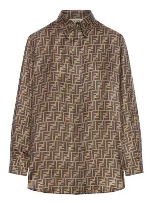 Fendi Ff Silk Shirt - Brown