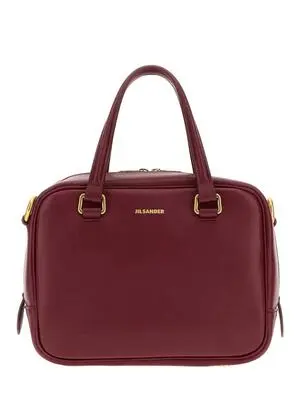JIL SANDER Jil Sander Women Burgundy Leather Small Vision Handbag Red
