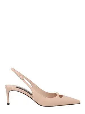 Dolce & Gabbana Leather Slingback Pumps - Cream