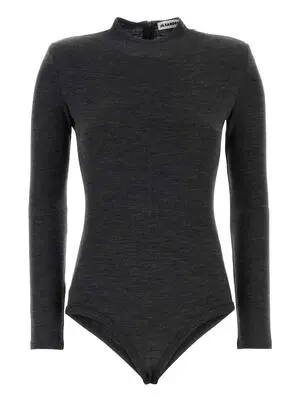 JIL SANDER Wool Bodysuit - Gray