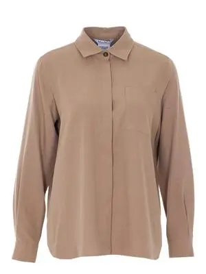 Max Mara Max Mara Siamese Silk Canvas Shirt Cream