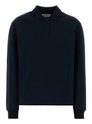 JIL SANDER Cotton Piquet Polo Shirt - Black