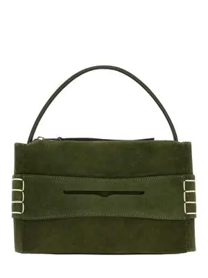 JW Anderson Jw Anderson Women Olive Green Suede Small Loafer Handbag Green