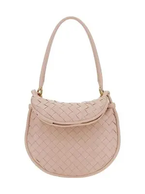 Bottega Veneta Small Gemelli' Pink Shoulder Bag With Intrecciato Motif In Leather - Multicolor