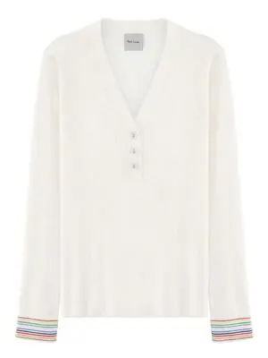 Paul Smith Cotton V-neck Pullover - White