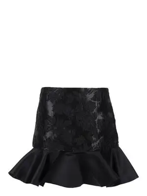 GANNI Satin Miniskirt - Black