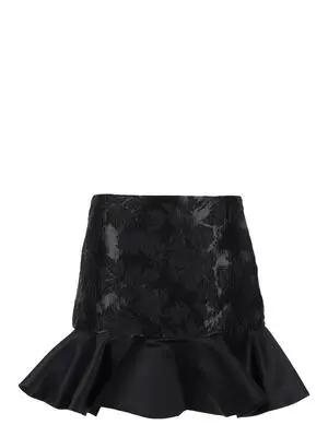 GANNI Satin Miniskirt - Black