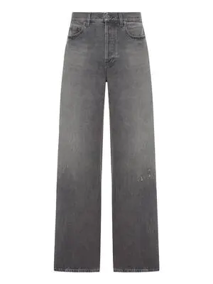 GOLDEN GOOSE Wide Leg Five-pocket Jeans - Gray