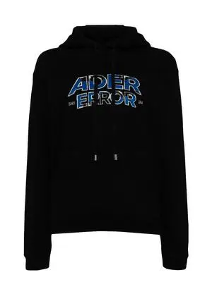 ADER ERROR Cotton Jersey Hooded Sweatshirt - Black