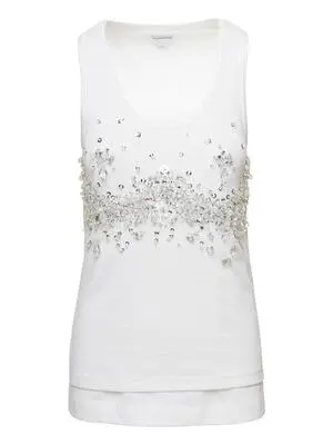 Bottega Veneta Ribbed Crystal-embellished Tank Top - Multicolor