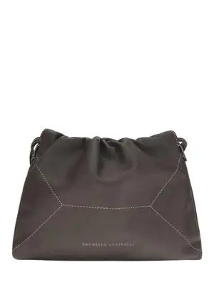 Brunello Cucinelli Leather Shoulder Bag - Brown