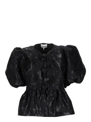 GANNI Top Peplum - Black