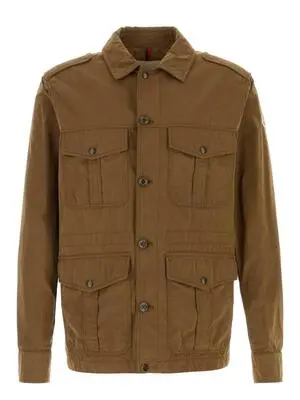 Moncler Moncler Men Biscuit Cotton Blend Amnicon Jacket Brown