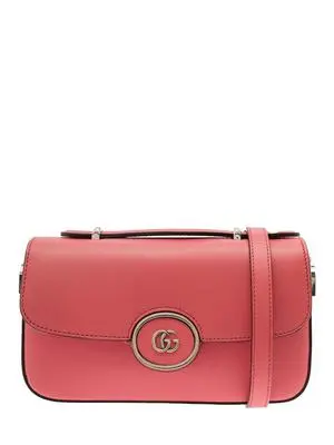 Gucci Petite Gg' Mini Shoulder Bag With Double G Detail In Leather - Pink