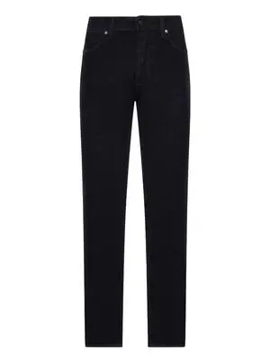 Stone Island Slim Jeans With Compass Logo - Black