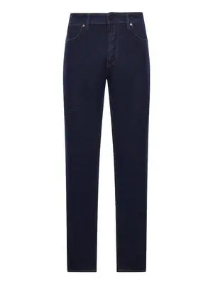 Stone Island Slim Jeans With Compass Logo - Blue
