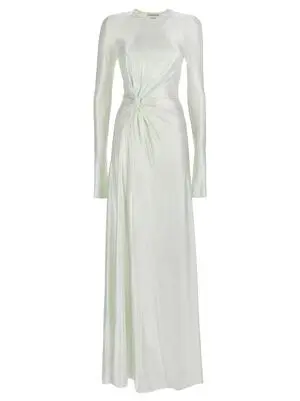 Victoria Beckham VICTORIA BECKHAM Twist Waist Long Dress Green