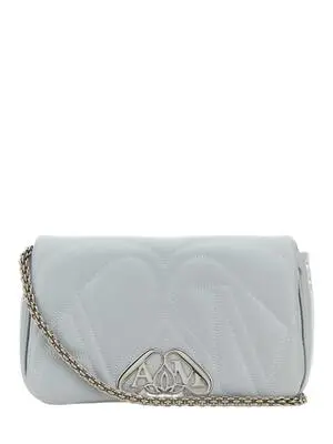 Alexander McQueen Powder Leather Small Seal Shoulder Bag - Blue