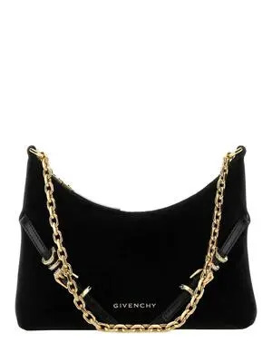 Givenchy Velvet Voyou Party Shoulder Bag - Black