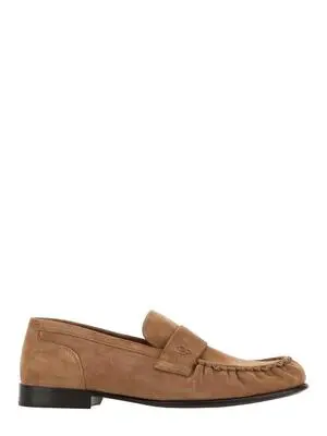 JIMMY CHOO Camel Suede Ellis Loafers - Brown
