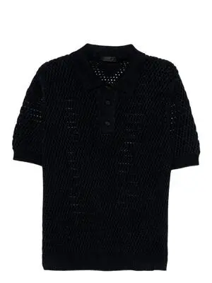 Prada Prada Men Cotton Linen Polo Neck Multicolor