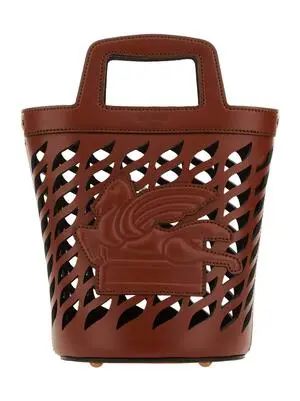 Etro Leather Coffa Bucket Bag - Brown