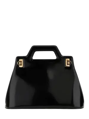 FERRAGAMO Leather Wanda M Handbag - Black
