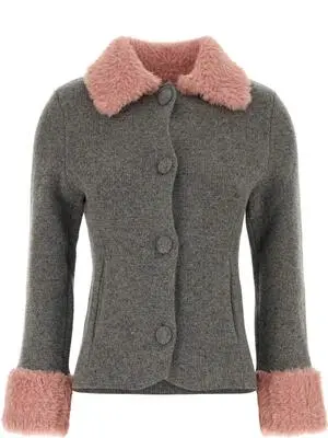 Moschino Wool Blend Cardigan - Gray