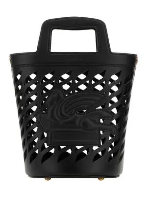 Etro Leather Coffa Bucket Bag - Black