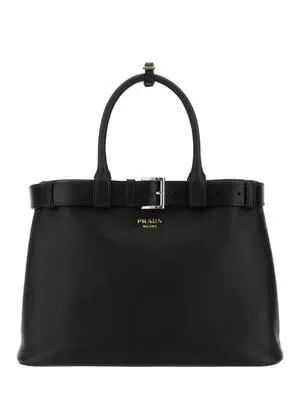 Prada Buckle Nappa Leather Bag - Black