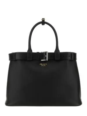 Prada Buckle Nappa Leather Bag - Black