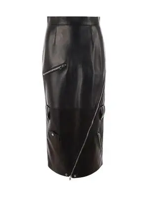 Alexander McQueen Alexander McQueen Leather Skirt Multicolor