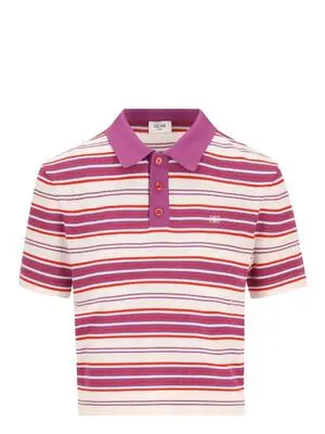 Celine Striped Cotton Polo Shirt - Multicolor
