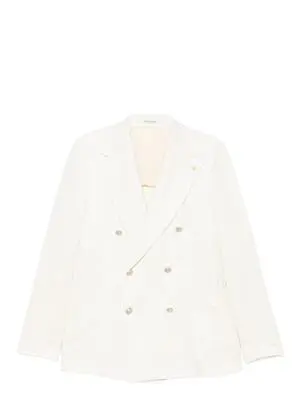 Tagliatore Double Breasted Peak Lapels Blazer - Cream