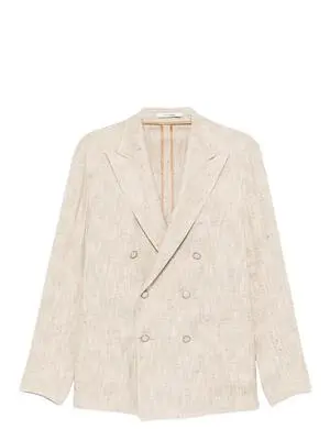 Tagliatore Double-breasted Peak Lapel Blazer - Cream