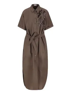 Brunello Cucinelli Cotton Long Dress - Multicolor