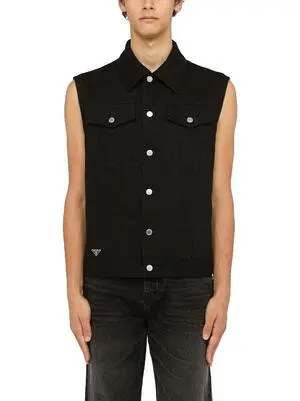 Prada Denim Waistcoat - Black