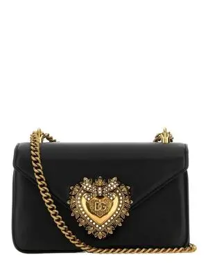 Dolce & Gabbana Nappa Leather Devotion Shoulder Bag - Black
