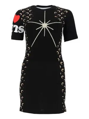MARINE SERRE Upcycled Mini Dress - Black
