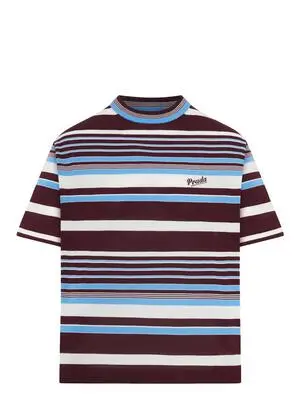 Prada Striped Cotton Crew Neck Sweater - Multicolor