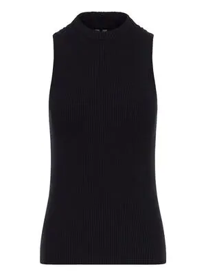 Rick Owens Ribbed Sleeveless Top - Black