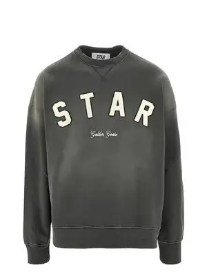 GOLDEN GOOSE Logo Print Cotton Sweatshirt - Green