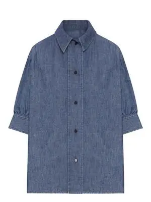 JIL SANDER Jil Sander Women Short-Sleeved Denim Shirt Blue