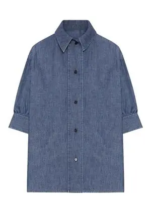 JIL SANDER Short-sleeved Denim Shirt - Blue