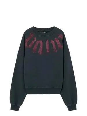 Palm Angels Printed Cotton Sweatshirt - Black