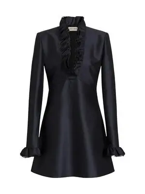 Alberta Ferretti Wool V-neck Dress - Multicolor