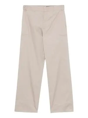 Fendi Straight-cut Cargo Cotton Trousers - Gray